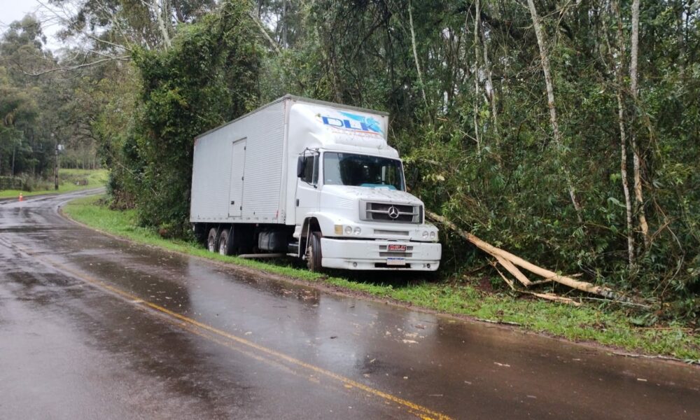 Caminhão não vence subida na Estrada Campo Bom, em Dois Irmãos, e para ...